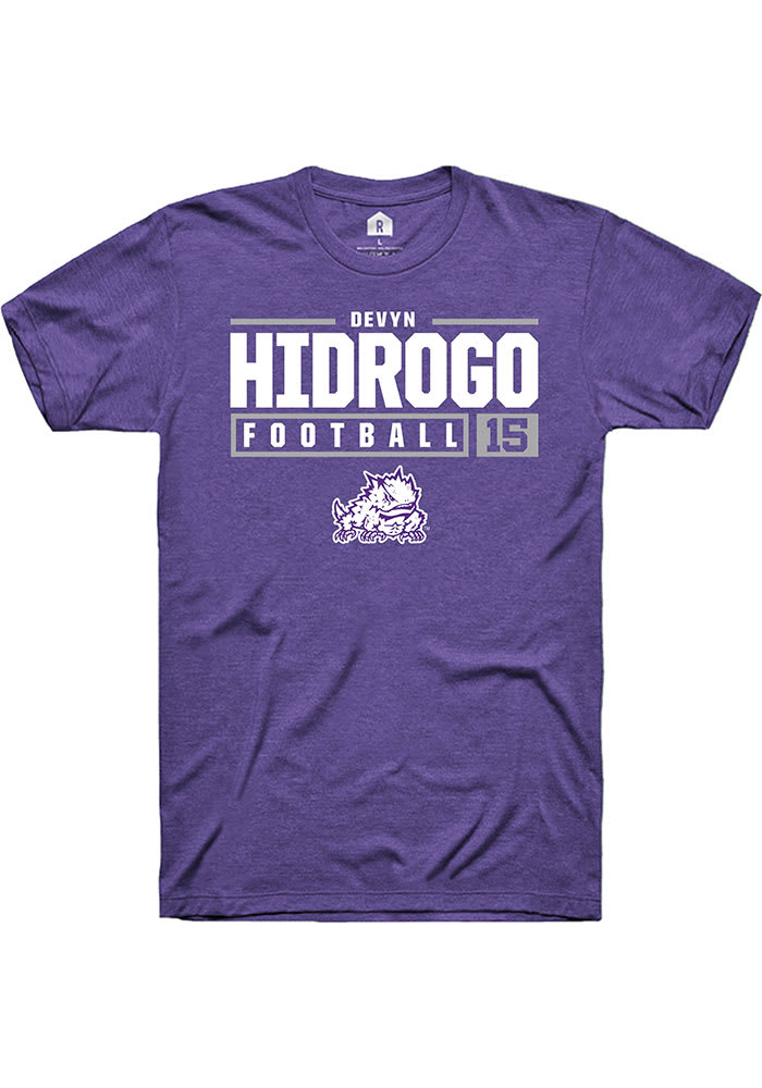 Devyn Hidrogo TCU Horned Frogs Rally PURPLE NIL Stacked Box Short ...
