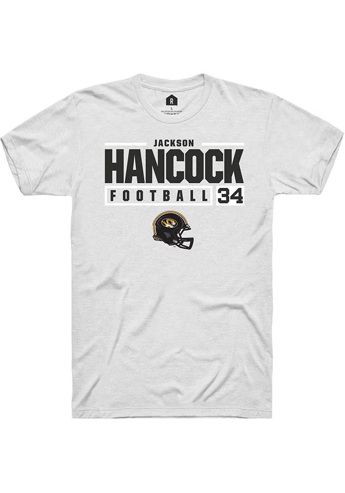Jackson Hancock Missouri Tigers Rally White NIL Stacked Box Short ...