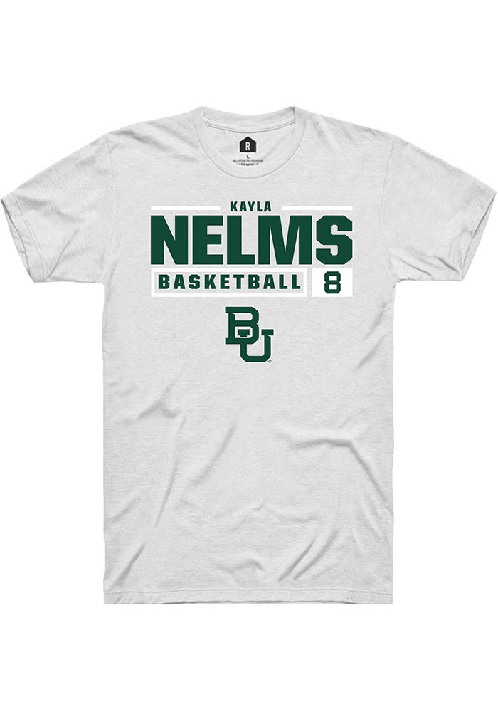 Kayla Nelms Baylor Bears Rally White NIL Stacked Box Short Sleeve T ...