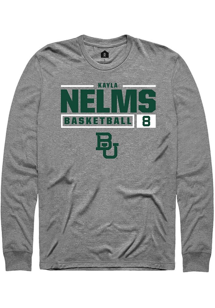 Kayla Nelms Baylor Bears Rally GRAPHITE NIL Stacked Box Long Sleeve T ...