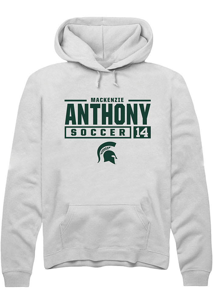 Mackenzie Anthony Mens White Michigan State Spartans NIL Stacked Box ...