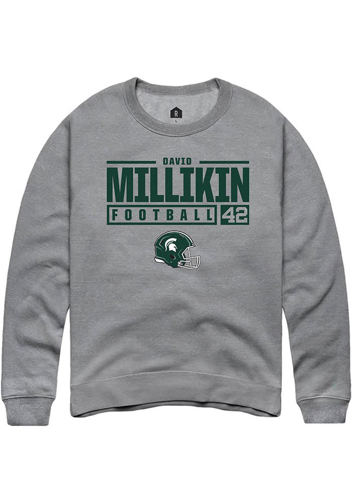 David Millikin Mens GRAPHITE Michigan State Spartans NIL Stacked Box ...
