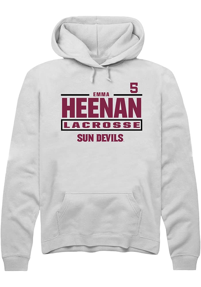Emma Heenan Arizona State Sun Devils Mens NIL Stacked Box Hoodie - White