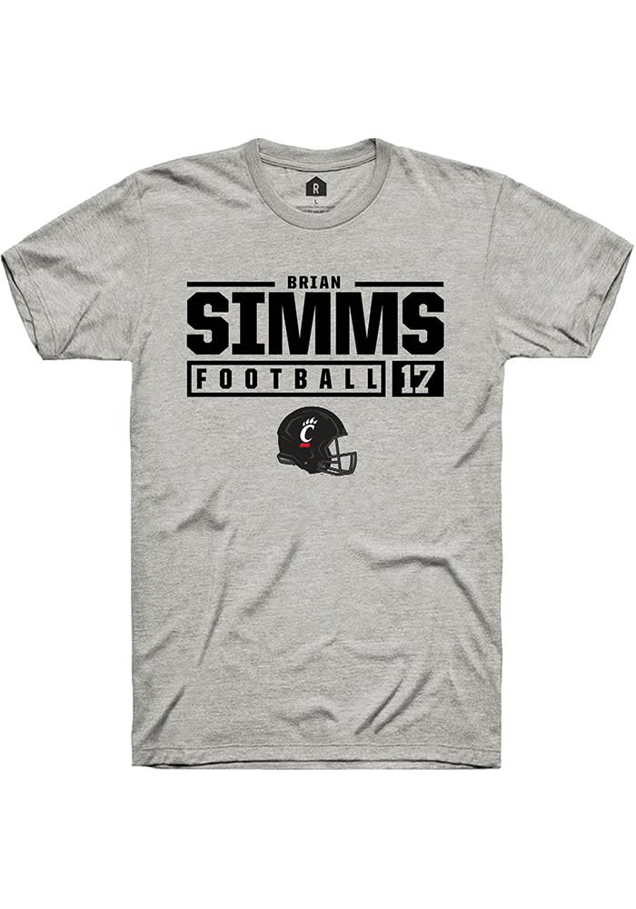 Brian Simms ASH Cincinnati Bearcats NIL Stacked Box Short Sleeve T ...