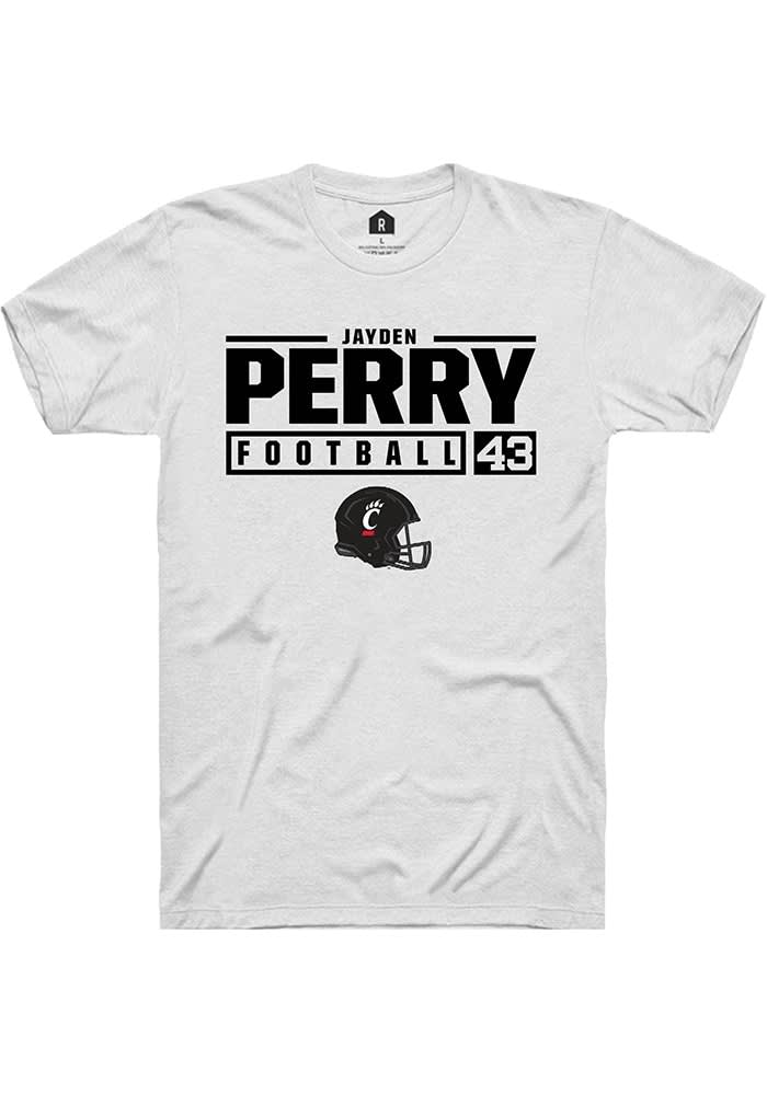 Jayden Perry Cincinnati Bearcats Rally White NIL Stacked Box Short ...