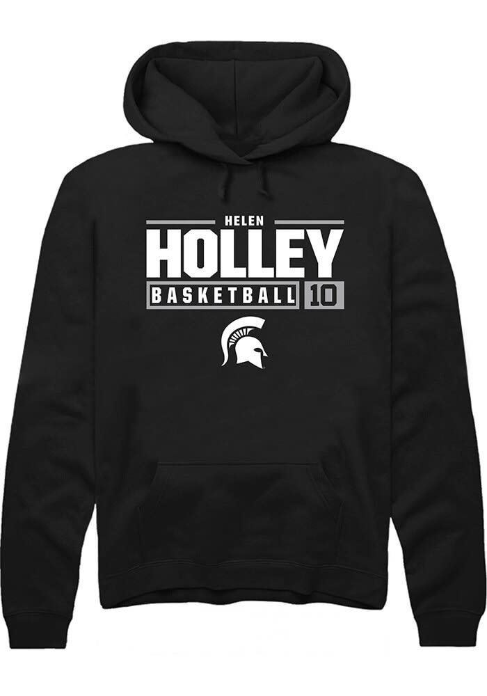 Helen Holley Michigan State Spartans Mens BLACK NIL Stacked Box Hoodie ...