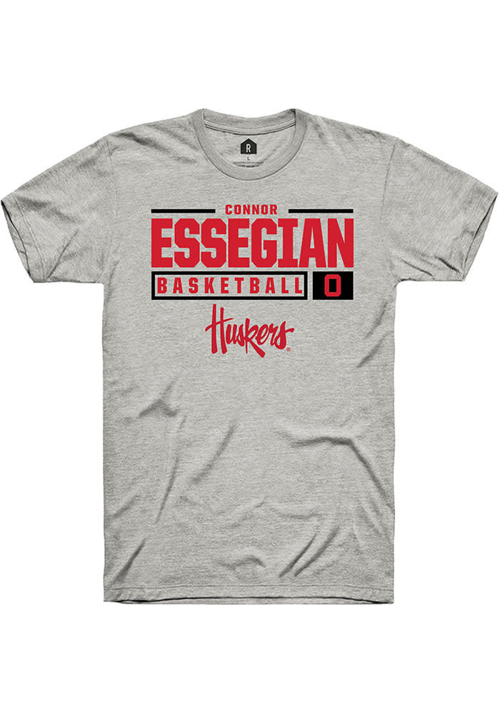 Connor Essegian ASH Nebraska Cornhuskers NIL Stacked Box Short Sleeve T ...