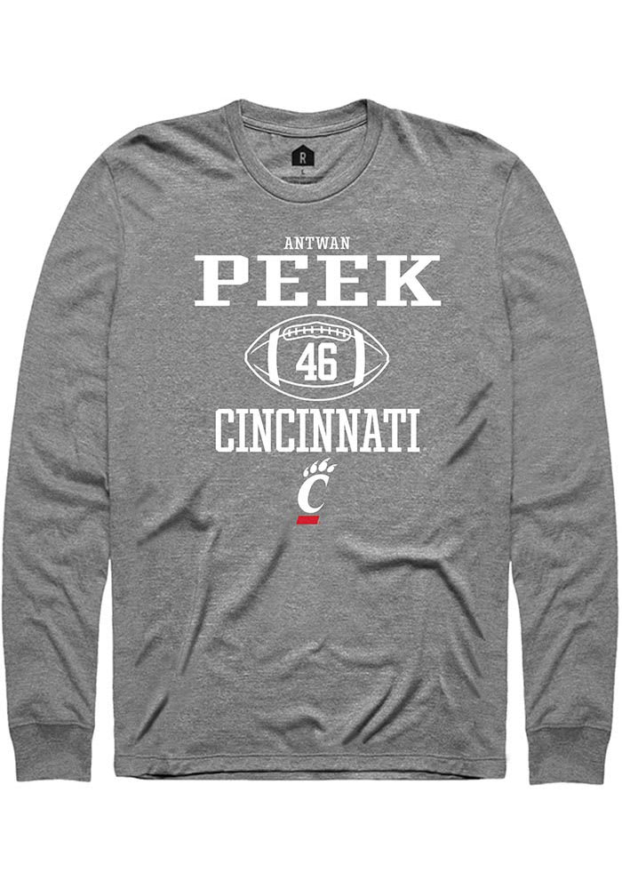 Antwan Peek Mens GRAPHITE Cincinnati Bearcats NIL Sport Icon Long ...