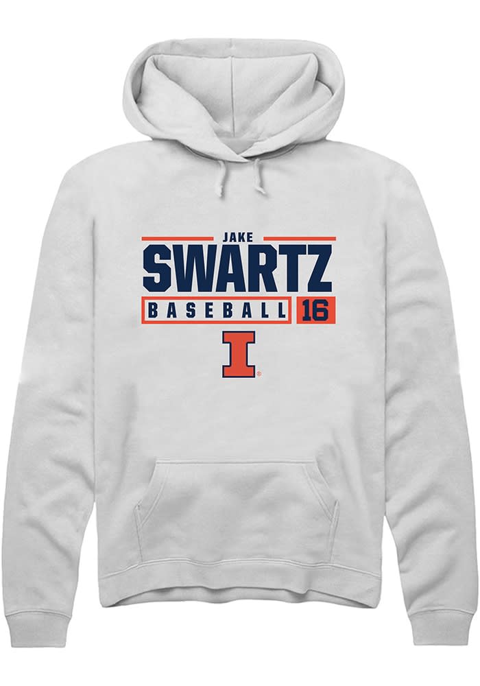 Jake Swartz Mens White Illinois Fighting Illini NIL Stacked Box Hoodie ...