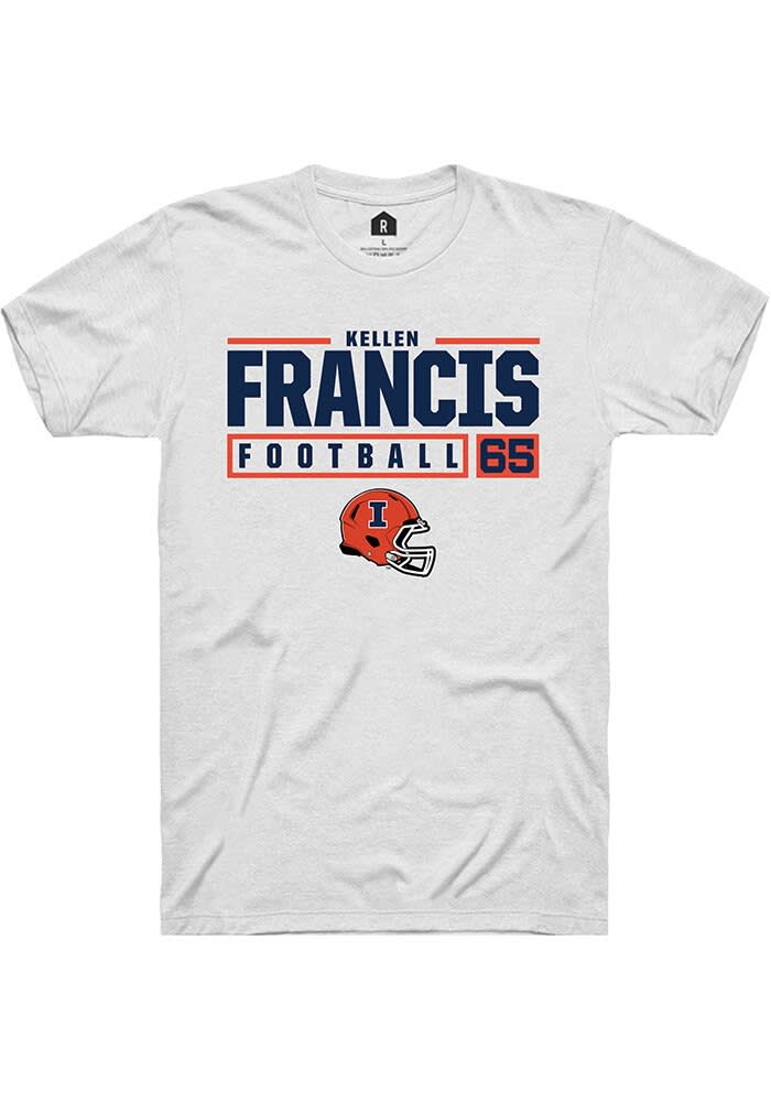 Kellen Francis White Illinois Fighting Illini NIL Stacked Box Short ...