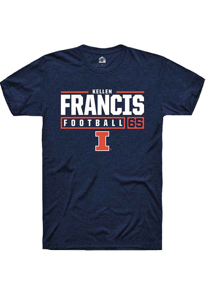 Kellen Francis Illinois Fighting Illini Rally NAVY NIL Stacked Box ...