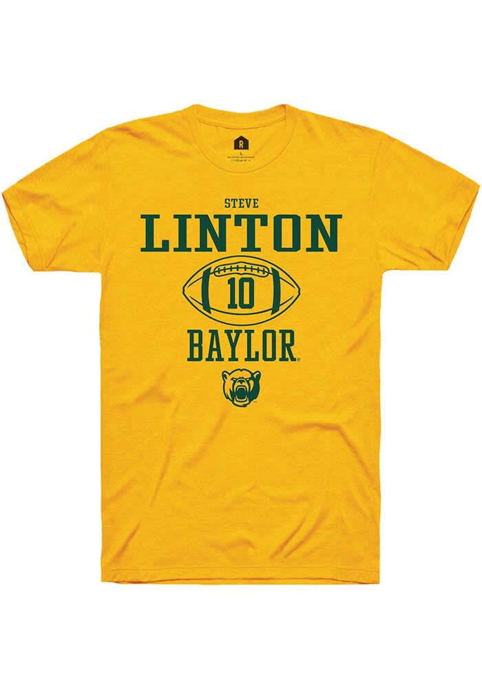 Steve Linton Baylor Bears Rally GOLD NIL Sport Icon Short Sleeve T ...