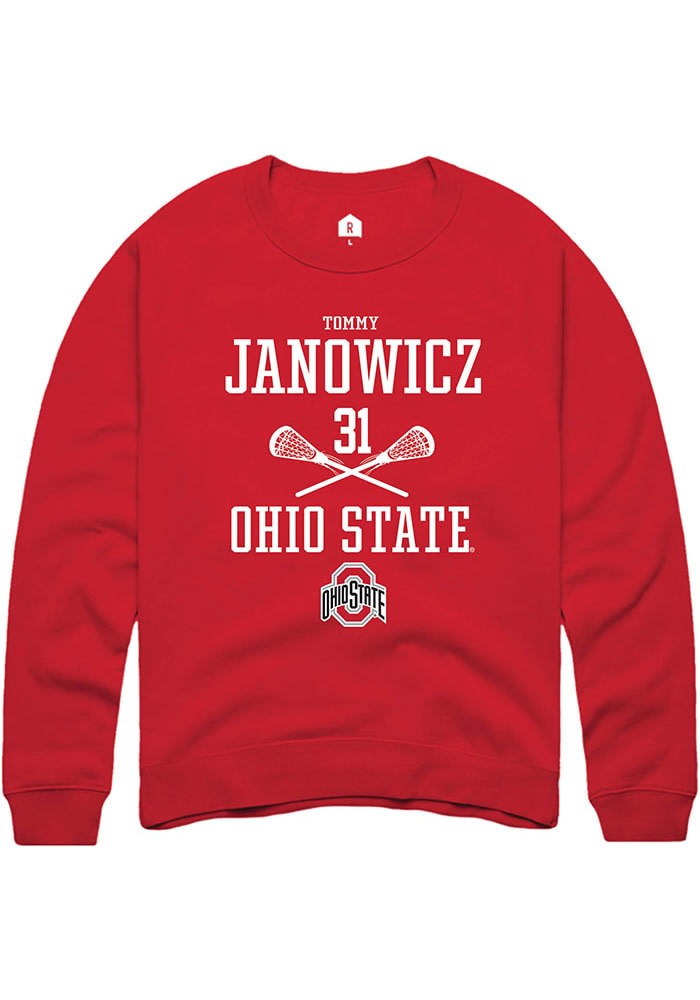 Tommy Janowicz Mens Red Ohio State Buckeyes NIL Sport Icon Long Sleeve ...