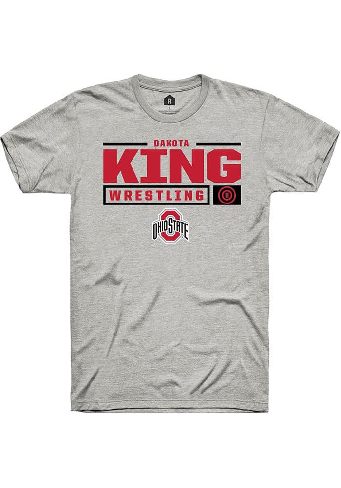 Dakota King Ohio State Buckeyes Rally ASH NIL Stacked Box Short Sleeve T Shirt - 2476073434