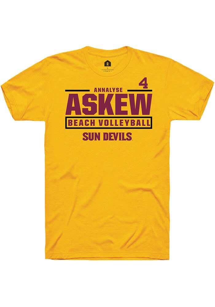 annalyse askew Arizona State Sun Devils Rally GOLD NIL Stacked Box ...