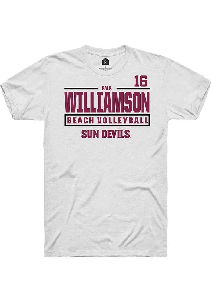 Ava Williamson Arizona State Sun Devils Rally White NIL Stacked Box ...