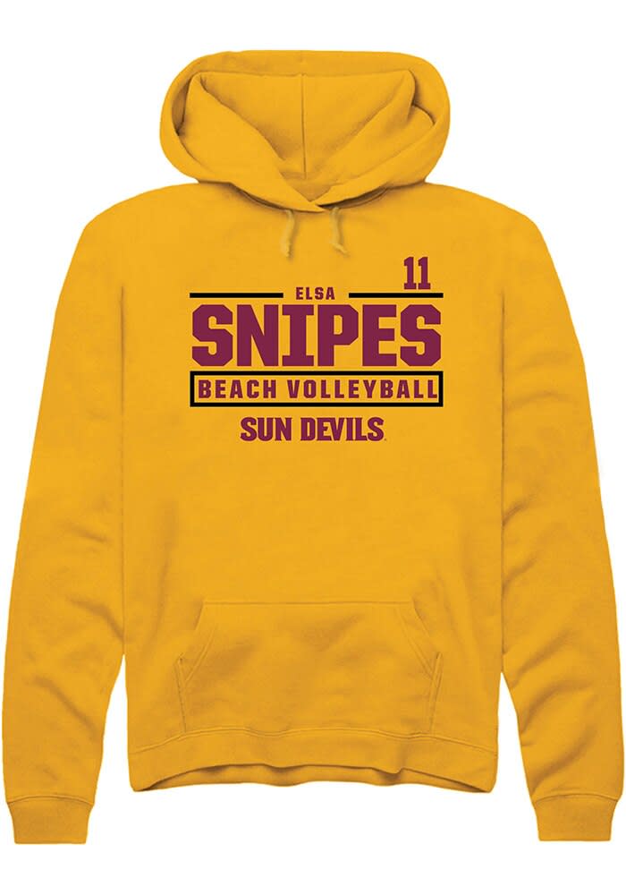 Elsa Snipes Arizona State Sun Devils Mens GOLD NIL Stacked Box Hoodie ...