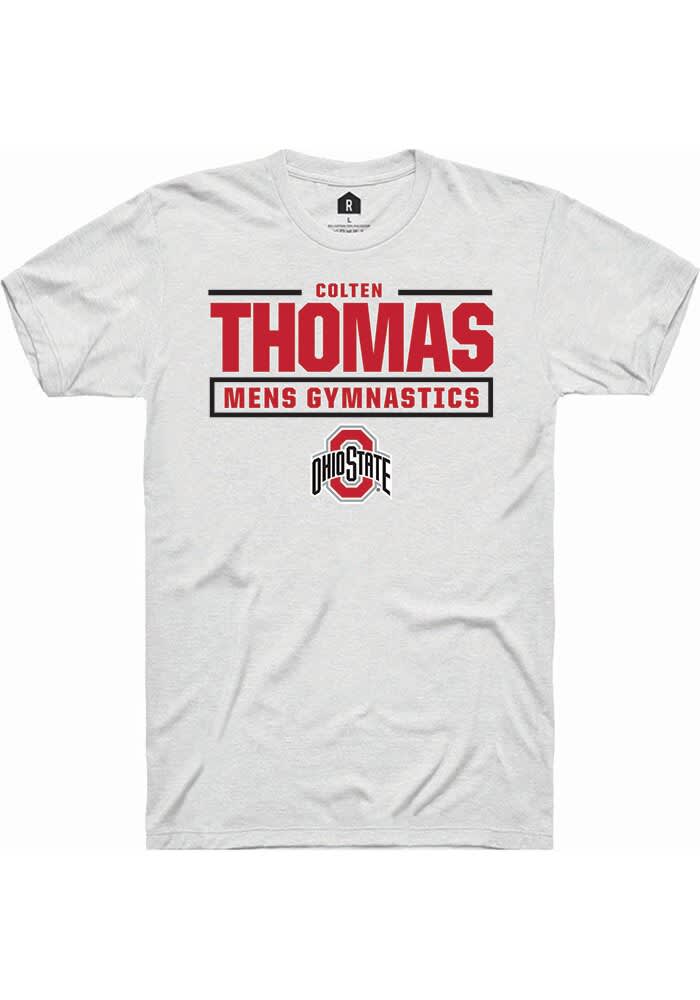 Colten Thomas Ohio State Buckeyes Rally White NIL Stacked Box Short ...