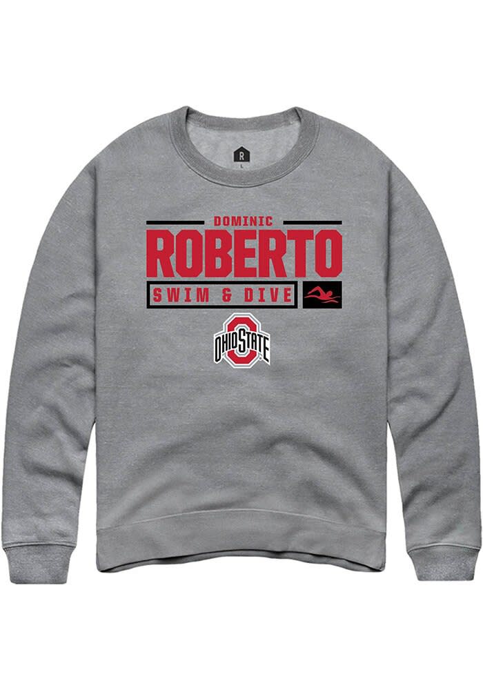 Dominic Roberto Ohio State Buckeyes Mens GRAPHITE NIL Stacked Box Crew ...