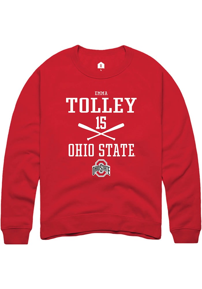 Emma Tolley Ohio State Buckeyes Mens Red NIL Sport Icon Crew Sweatshirt ...