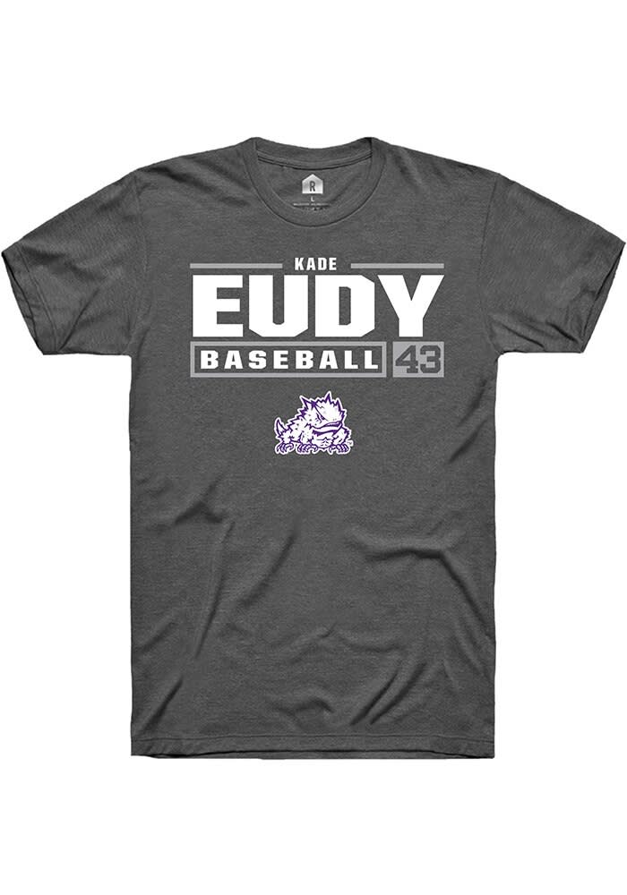 Kade Eudy TCU Horned Frogs Rally DARKGREY NIL Stacked Box Short Sleeve ...