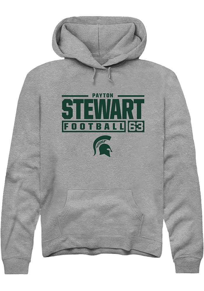Payton Stewart Mens GRAPHITE Michigan State Spartans NIL Stacked Box ...