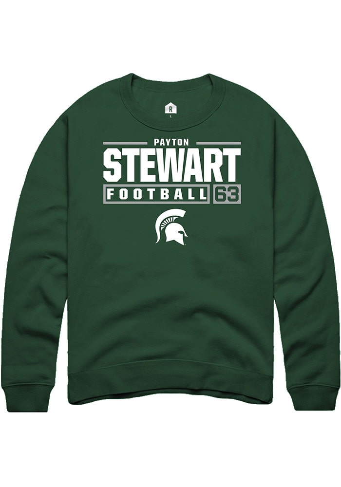 Payton Stewart Michigan State Spartans Mens DARKGREEN NIL Stacked Box ...
