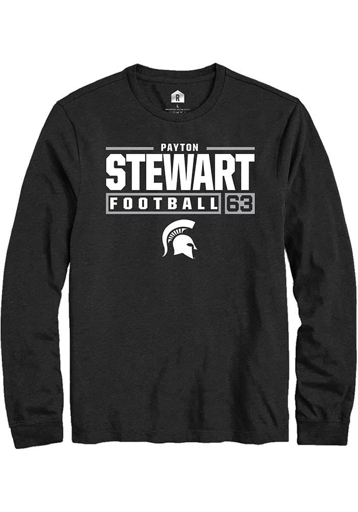 Payton Stewart Michigan State Spartans Rally BLACK Football NIL Stacked ...