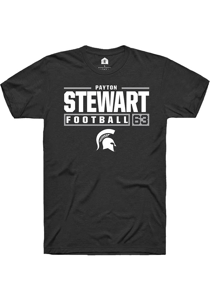 Payton Stewart Michigan State Spartans Rally BLACK Football NIL Stacked ...