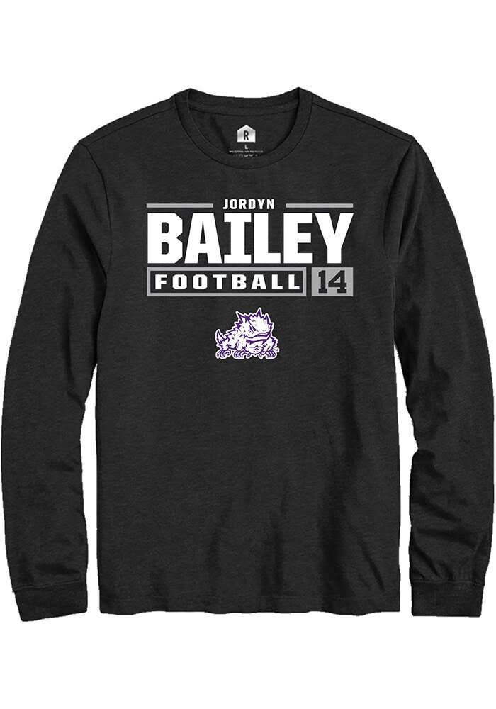 Jordyn Bailey TCU Horned Frogs Rally BLACK NIL Stacked Box Long Sleeve ...