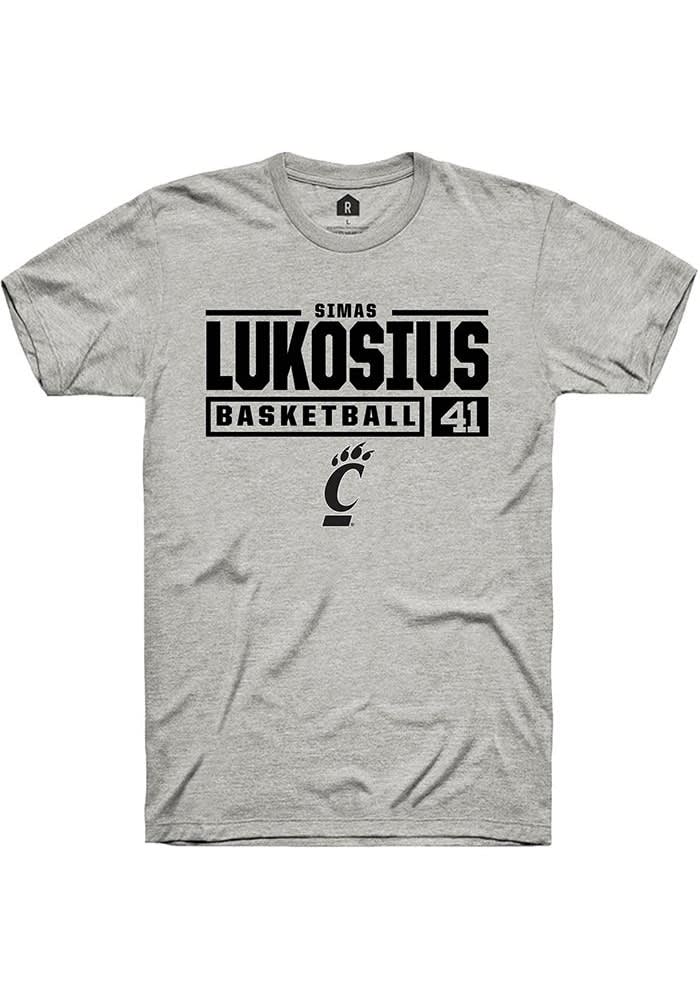 Simas Lukosius ASH Cincinnati Bearcats NIL Stacked Box Short Sleeve T ...