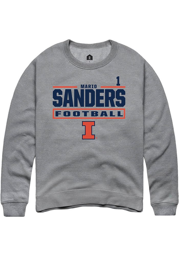 Mario Sanders Mens GRAPHITE Illinois Fighting Illini Football NIL ...