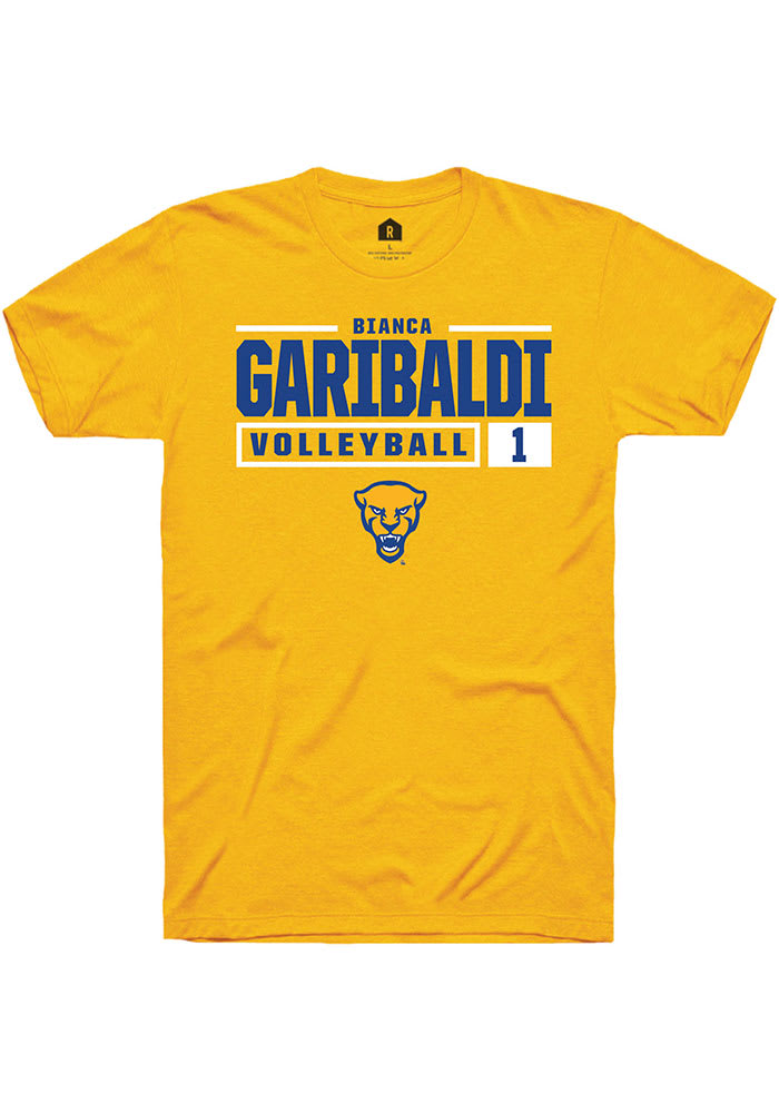 Bianca Garibaldi Pitt Panthers Rally GOLD NIL Stacked Box Short Sleeve ...
