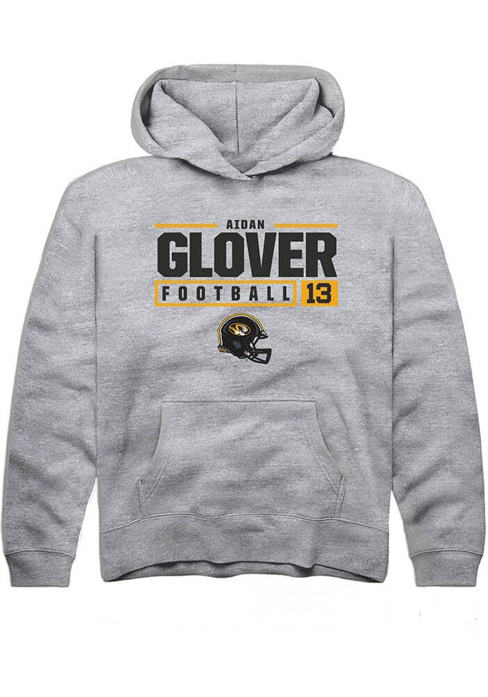 Aidan Glover Missouri Tigers Youth NIL Stacked Box SPORTGREY Long ...