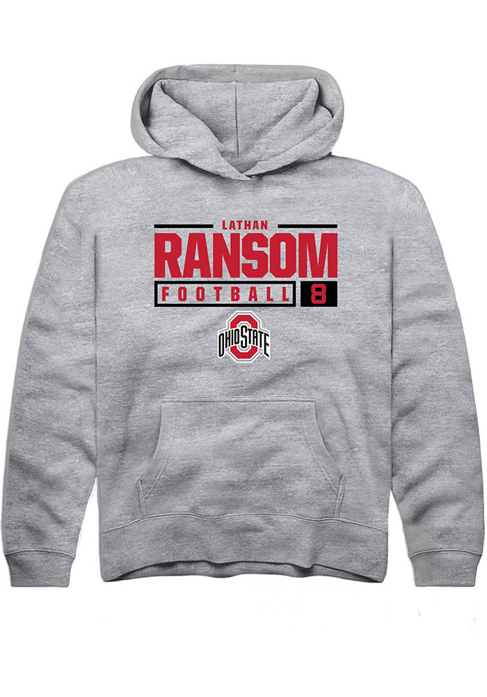 Lathan Ransom Youth SPORTGREY Ohio State Buckeyes NIL Stacked Box Long ...