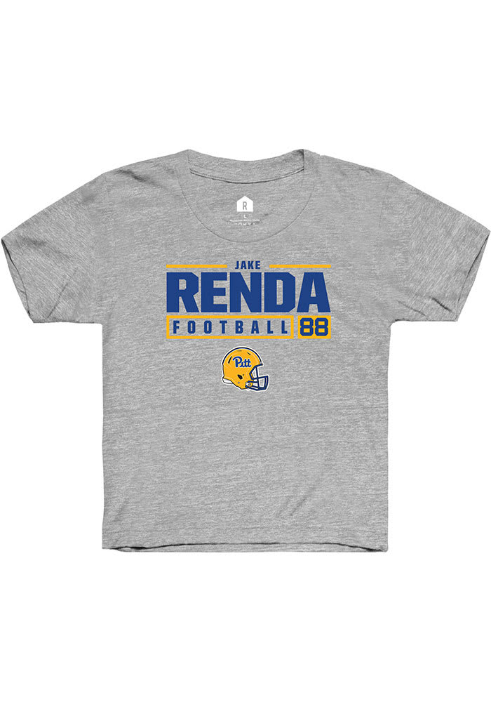 Youth SPORTGREY Pitt Panthers Jake Renda NIL Stacked Box Short Sleeve ...