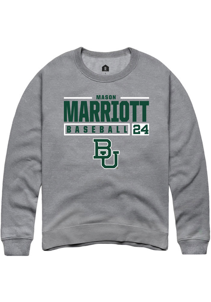 Mason Marriott Baylor Bears Mens GRAPHITE NIL Stacked Box Crew ...