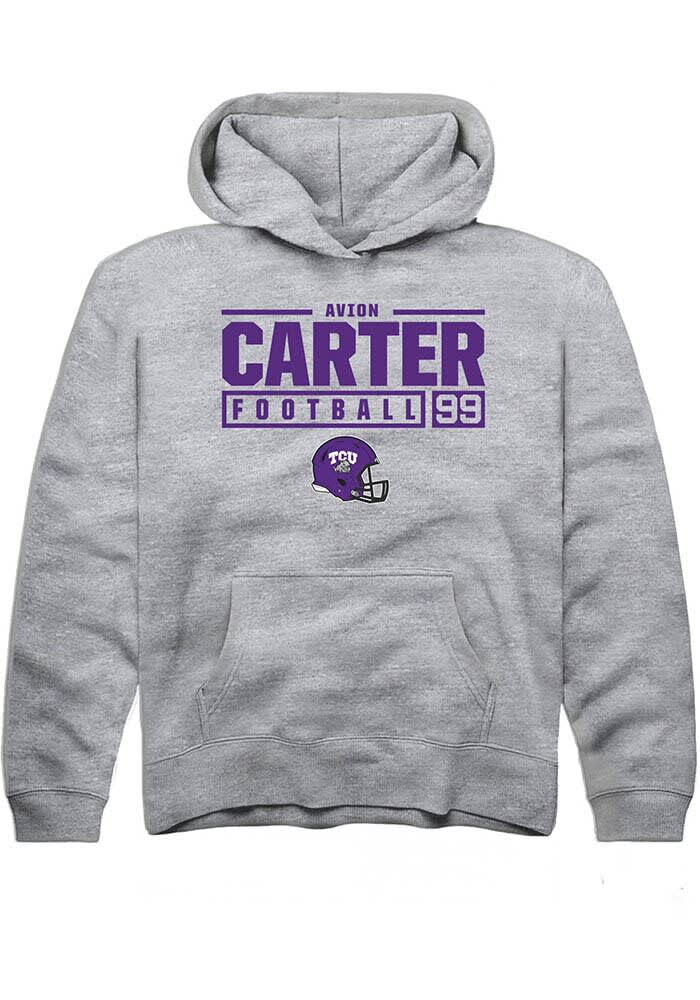 Avion Carter TCU Horned Frogs Youth NIL Stacked Box SPORTGREY Long ...