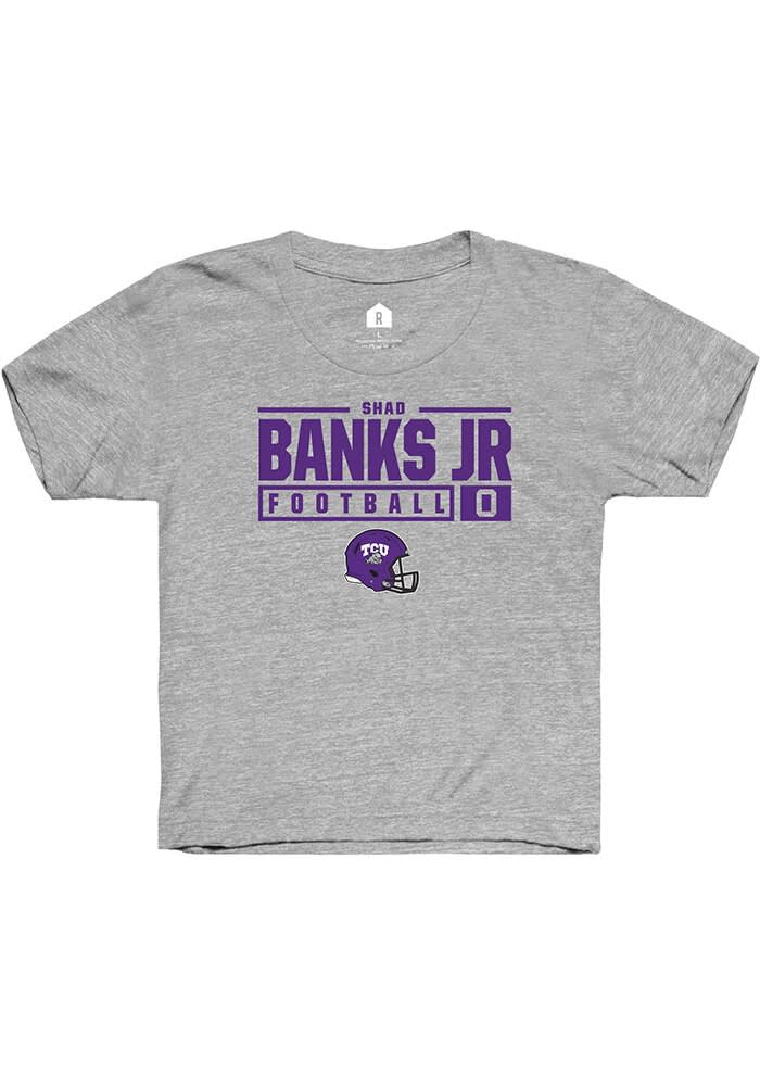 TCU Horned Frogs Shad Banks Jr. Youth NIL Stacked Box SPORTGREY Short ...