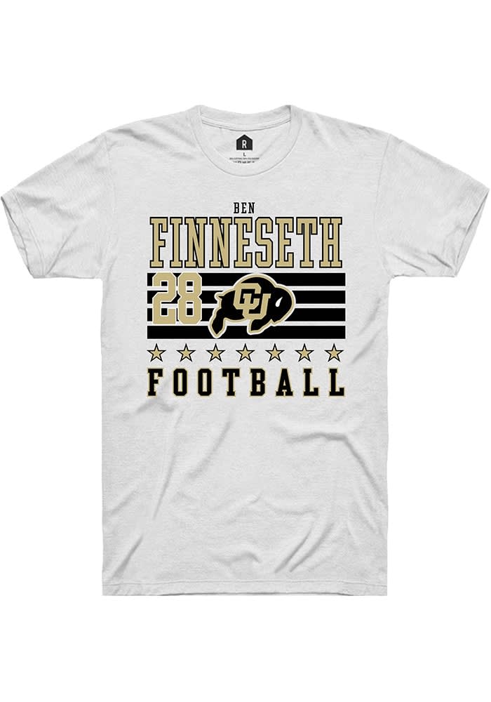 Ben Finneseth Colorado Buffaloes Rally White Football NIL Striped Short ...