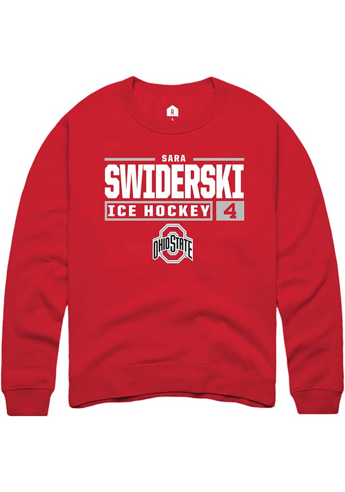 Sara Swiderski Mens Red Ohio State Buckeyes NIL Stacked Box Long Sleeve ...