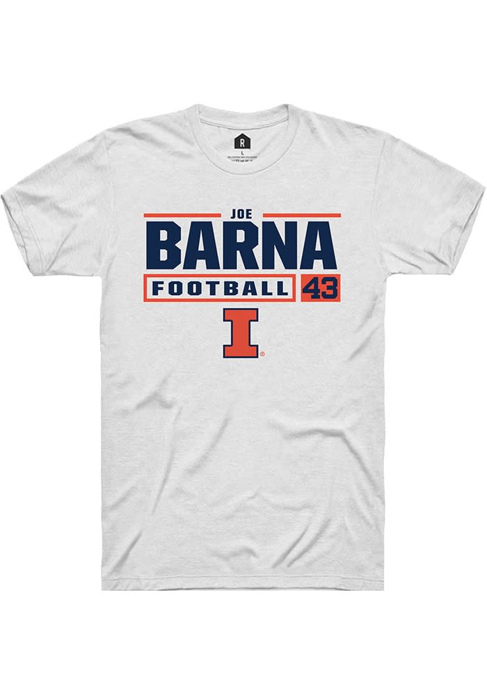 Joe Barna White Illinois Fighting Illini Football NIL Stacked Box Short ...