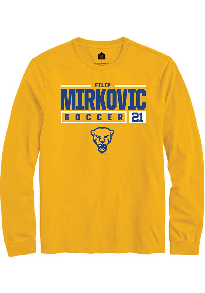 Filip Mirkovic Pitt Panthers Rally GOLD NIL Stacked Box Long Sleeve T ...