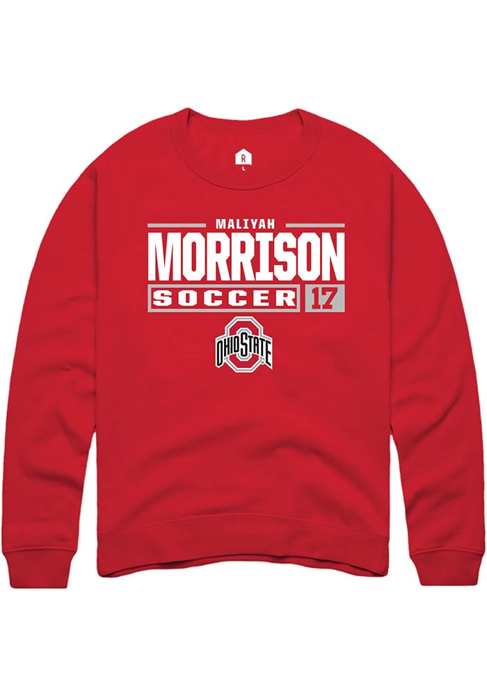 Maliyah Morrison Mens Red Ohio State Buckeyes NIL Stacked Box Long ...