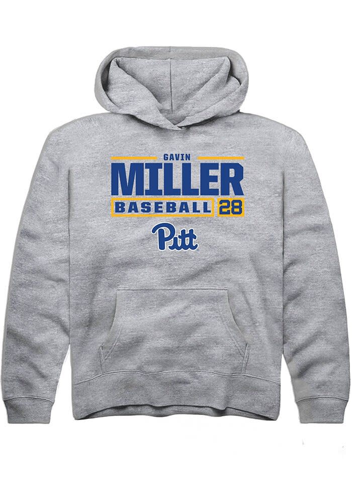 Gavin Miller Pitt Panthers Youth NIL Stacked Box SPORTGREY Long Sleeve ...