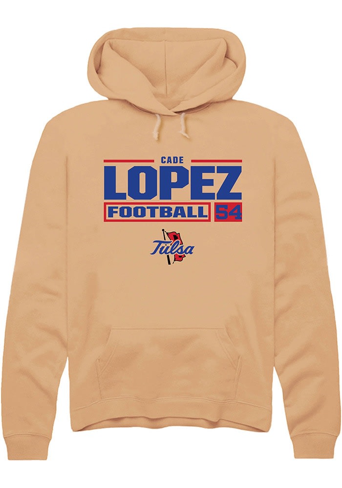 Cade Lopez Mens GOLD Tulsa Golden Hurricane NIL Stacked Box Hoodie