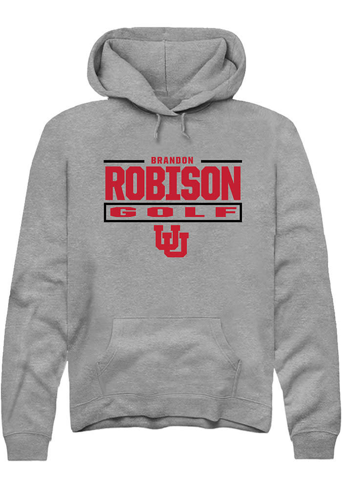 Brandon Robison Utah Utes Mens GRAPHITE NIL Stacked Box Hoodie - 2476097555