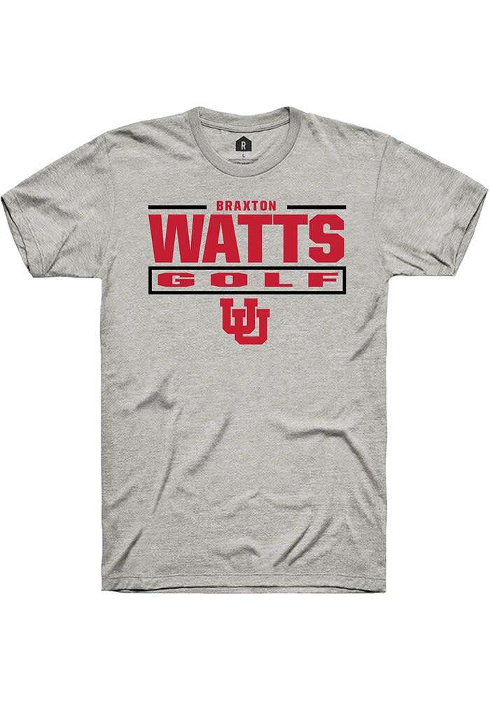 Braxton Watts Utah Utes Rally ASH NIL Stacked Box Short Sleeve T Shirt