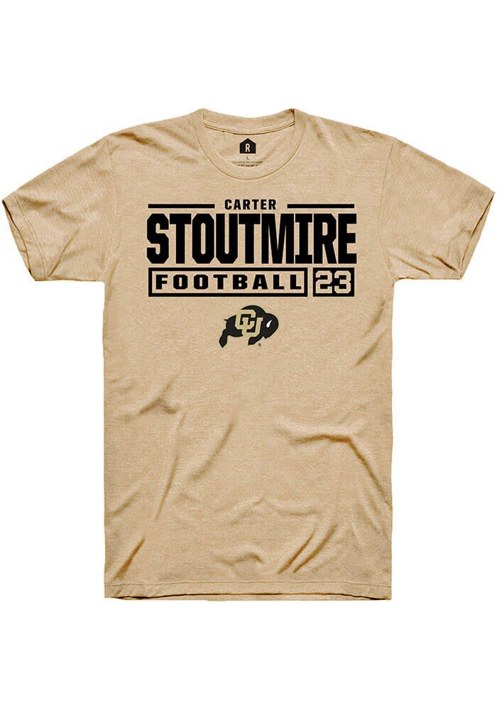 Carter Stoutmire Colorado Buffaloes Rally TAN Football NIL Stacked Box ...