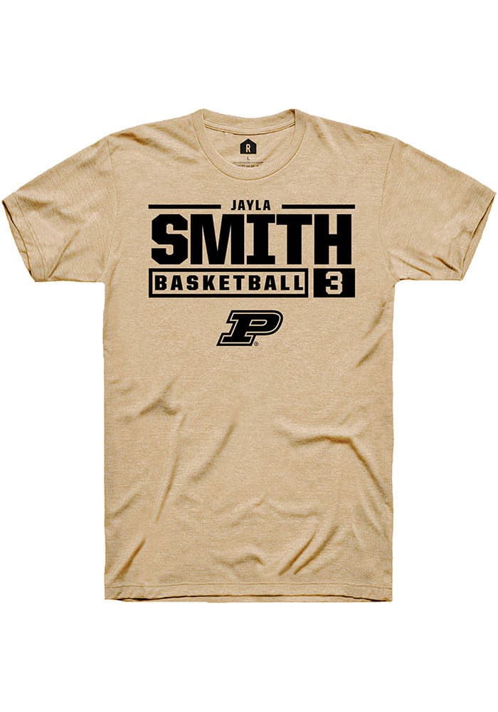 Jayla Smith Purdue Boilermakers Rally TAN NIL Stacked Box Short Sleeve ...